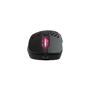 XTRFY M4 Wireless, Wireless Ultra-Light Gaming Mouse, Optimised for E-Sports, 2.4 GHz, RF RGB Lighting, Adaptable Ergonomic Right-Handed Mouse, Rechargeable, Black