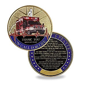 Emergency Medical Services Medic Challenge Coin EMT EMS Paramedic's Prayer Commemorative Coins