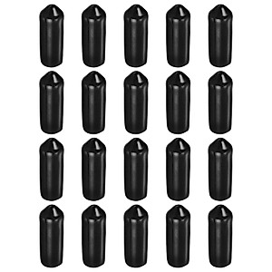 uxcell 50Pcs Rubber End Caps, 5.5mm/0.22" ID Flexible Rubber Caps, PVC Caps Rubber Screw for Bolts Screw Caps Thread Protectors Tube Screw Bolt, Black