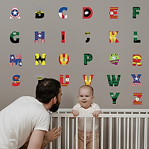 Alphabets Stickers ABC Letters Wall Stickers Kids Wall Decal Peel and Stick for Baby Boys Girls Bedroom Nursery Playroom Daycare Kids Room Wall Decor