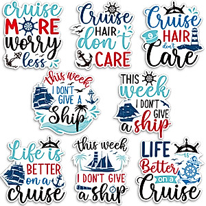 8pcs Large Cruise Door Magnets Decorations, This Week Funny Ship Door Magnetic Cruise Ship Anchor Car Decorations for Fridge Refrigerator Carnival Cruise Party Supplies Favors