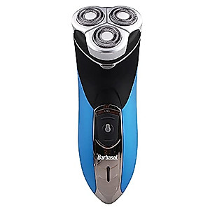 Barbasol Rechargeable Electric Wet and Dry Rotary Shaver with Stainless Steel Blades and Pop Up Trimmer