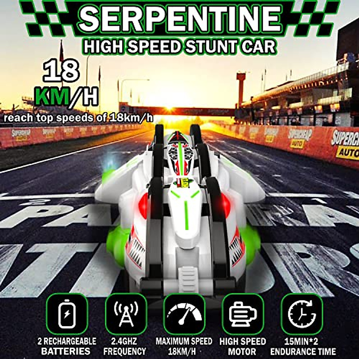 LEAMBE Remote Control Car RC Cars, RC Stunt Snake Car 360°Roll Toys for Boys Age 8-12, Outdoor Toys Car Racing Games