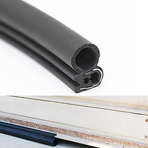 Ssamall Rubber U Channel Bulb Trim Seal,Garage Door Seals Bottom Rubber, Automotive Weather Stripping 0.59"×0.9" Fits Range 3/64"to 3/8" Edge for Car Bus Camper Boat RV Truck Doors (42 Feet)