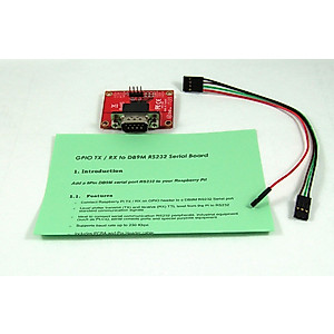 Ableconn PI232DB9M Compact GPIO TX/RX to DB9M RS232 Serial Expansion Board for Raspberry Pi