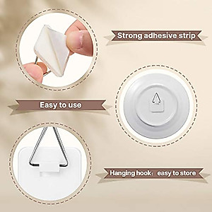 Sawysine Invisible Adhesive Plate Hanger Vertical Plate Holders for Plate Pictures Wall Art Decor Supplies, 1.25 Inch (80 Pieces)