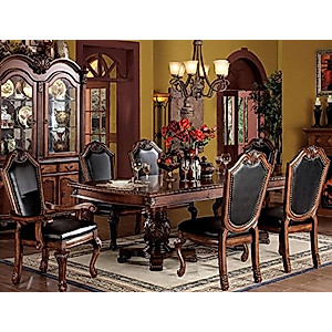 ACME Chateau De Ville Side Chair (Set-2) - 10038 - Black PU & Cherry