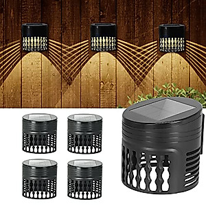 Anordsem Solar Deck Lights, 4 Pack Solar Fence Lights with Warm White and RGB Lock Mode,Waterproof Solar Garden Decorative Lights for Fence, Patio, Deck, Yard, Stairs