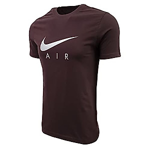 Nike Men's Swoosh Air Metallic Graphic Tee (Medium, Chocolate/Silver)
