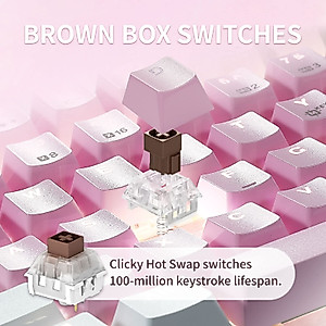 Hexgears GK715 Mechanical Gaming Keyboard, 104 Keys Full Size Wired Computer Keyboard, Hot Swappable Kailh Box Switches, ABS Keycaps, Blue Backlit Gaming Keyboard for PC/Laptop