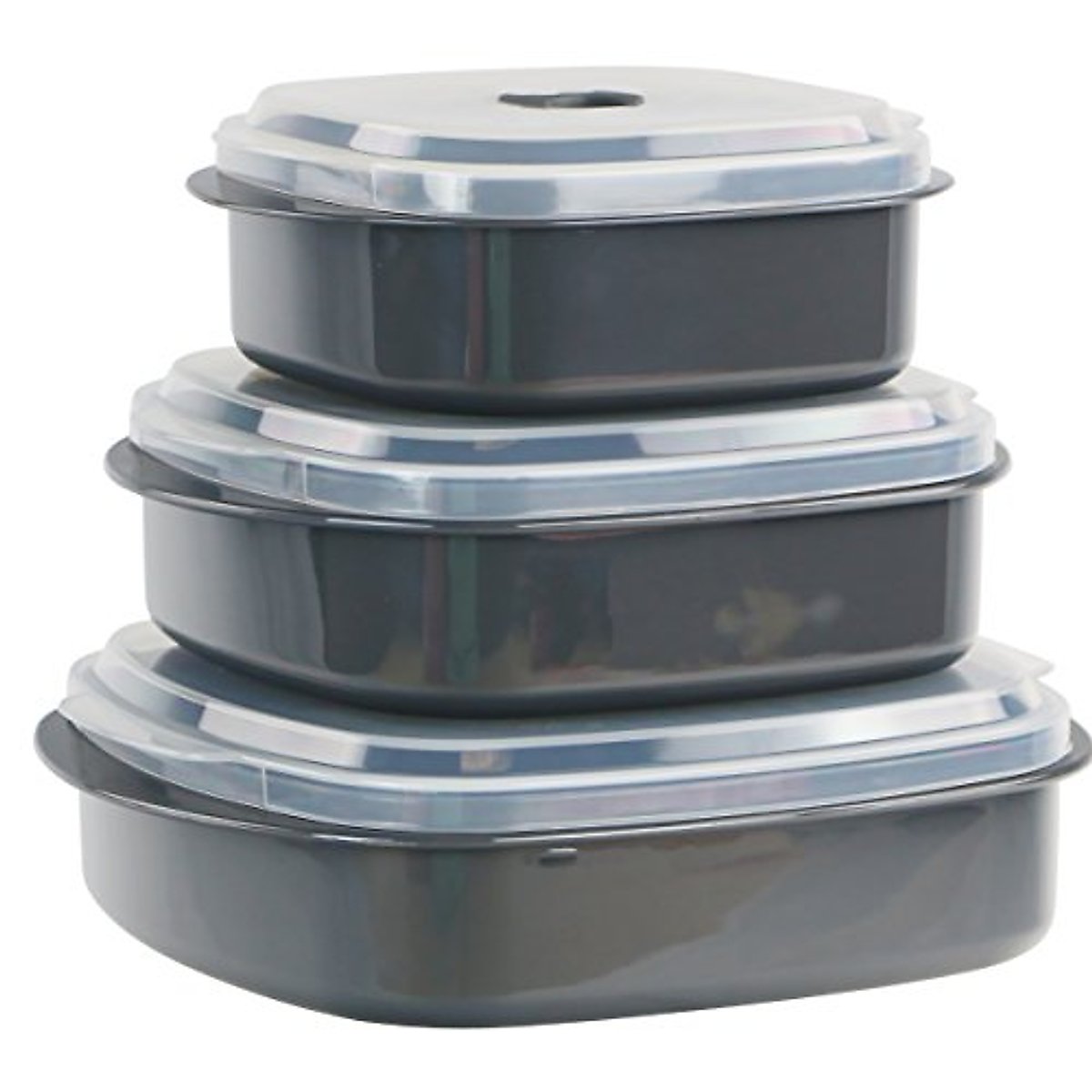 Reston Lloyd Microwave Cookware & Storage, Adjustable Vent on Lids Cookware Set, Multiple Sizes, Gray