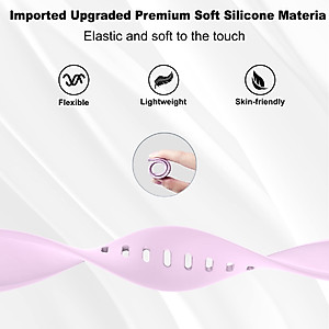 6 Pack Sport Bands Compatible with Apple Watch Band 38mm 40mm 41mm 42mm 44mm 45mm 49mm,Soft Silicone Waterproof Strap for iWatch Ultra2 Series 9 Ultra 8 7 6 5 4 3 2 1 SE Women Men (Black/White/Pink