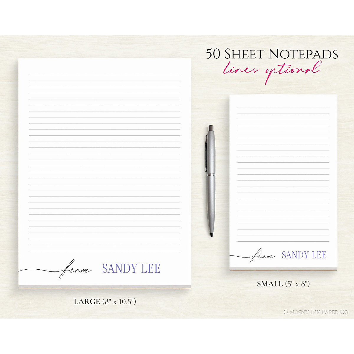Stylish From Note Style Personalized Notepad - Custom Desk Pad - Writing Paper - To Do List Notepad