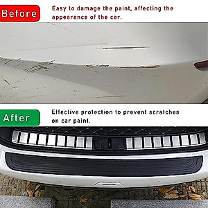 Kewucn Car Rear Bumper Protector Guard, Auto Scratch-Resistant Rubber Trunk Door Entry Guard Accessory, Universal Non-Slip Vehicle Trunk Door Sill Protector for Most SUV (41"×3.5", Black)