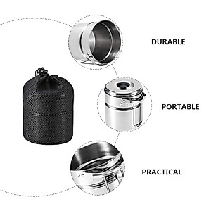 BESPORTBLE 1 Set Hanging Pot Set Portable Kit Compact Tableware Stainless Steel Skillet Stainless Cookware Camping Cookware Camping Accessories Backpack Outdoor Stainless Steel