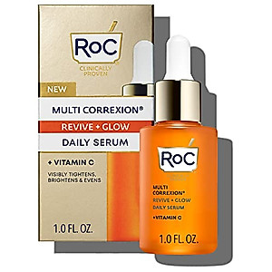 RoC Multi Correxion Revive + Glow 10% Active Vitamin C Serum for Face, Daily Anti-Aging Wrinkle and Skin Tone Skin Care Treatment, Brightening Serum for Dark Spots, 1 Fluid Ounce