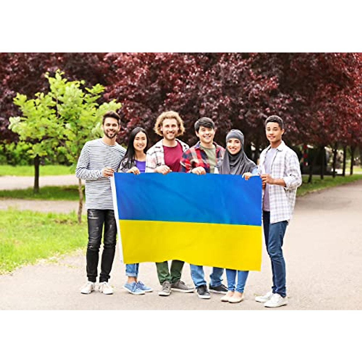 DANF Ukraine Flag 3ftx5ft Ukrainian National Flags Polyester with Brass Grommets 3x5 Foot Flag