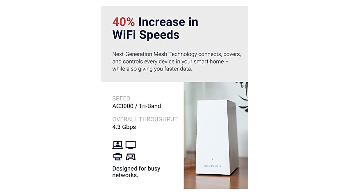 Gryphon AX Mesh WiFi 6 Router | Advanced Parental Control & Security