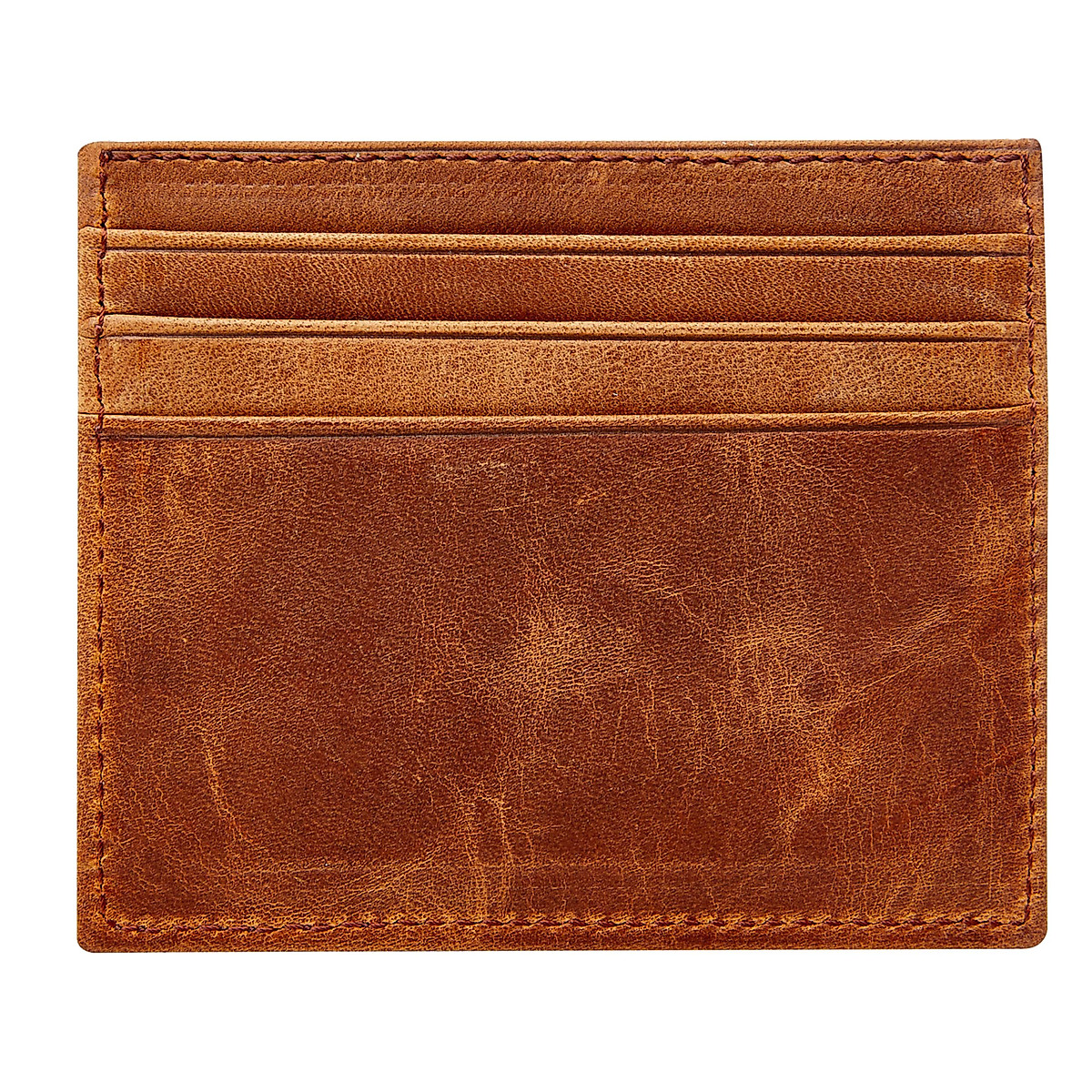 Bigardini Slim Minimalist Leather Card Wallet For Men & Women - RFID Blocking Leather Card Holder Wallets (Brown)