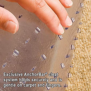 ES Robbins Chair Mat Extra-High Pile Carpet, 46"x60", Beveled Edge