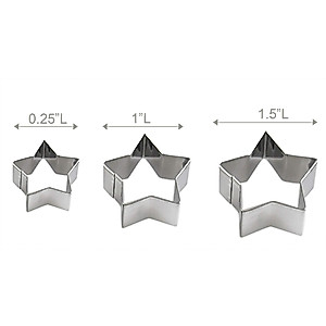 HOME-X Stainless-Steel Cookie Cutter Set, Rectangle, Square, Triangle, Heart, Circle, Star, Flower, and Oval Shapes, Set of 24, Assorted Sizes, Silver