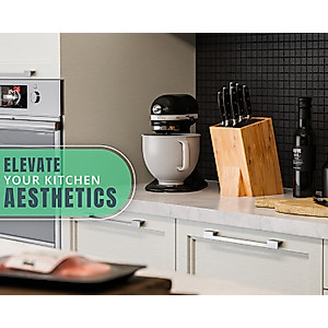 XL Large Universal Knife Block without Knives - Bamboo Countertop Knife Holder w/Removable Bristles - Convenient & Versatile for Any Knife Size