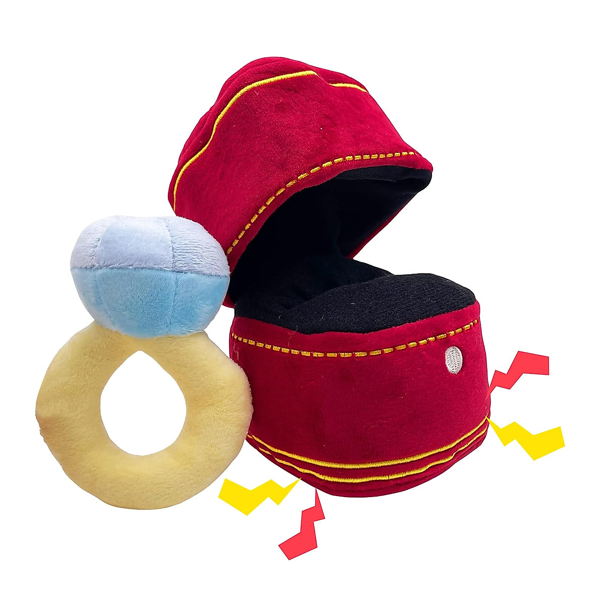 HomeSoGood Squeak Plush Toy, Interested Diamond Ring Case, Stuffed Pet Chew Soft Pet Supplies Dog Toy for Dog Wedding