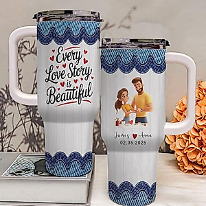 Custom 40oz Tumbler with Handle – wedding invitation opening-Personalized Couple Gift for Anniversary Wedding Gift, Birthday, Mother's Day, Valentine’s Day I6v64p