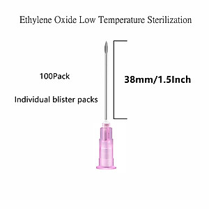 SHAOTONG Luer Lock Accessories-100Pcs (18G-Long 1.5In)