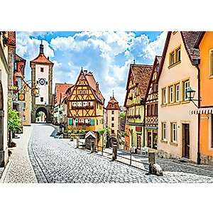 BELECO Oktoberfest Backdrop 15x8ft Fabric German Bavaria Town Street Backdrop Oktoberfest Bavarian Party Decorations Holiday Travel Background Wallpaper Home Decor Portrait Photoshoot Studio Props