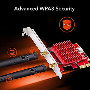 Wifi Card, TEROW AX3000 Wifi 6 PCIe WiFi Card For PC | Up to 3000Mbps | Bluetooth 5.0 | Heat Sink Tech | 802.11AX Dual Band Wireless Adapter with MU-MIMO, Ultra-Low Latency Supports Windows 10 (64bit)