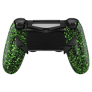 eXtremeRate Textured Green Dawn Programable Remap Kit for PS4 Controller with Upgrade Board & Redesigned Back Shell & 4 Back Buttons - Compatible with JDM-040/050/055 - Controller NOT Included