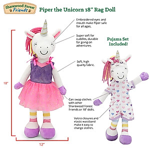 PLUSHIBLE BRIDGING MILES WITH SMILES Soft Baby Doll Unicorn - Plush Rag Doll with 2 Clothing Sets, My First Plush for Girls, Babies & Infants, Soft Baby Stuffed Toy - White Or Cream, 18" Unicorn