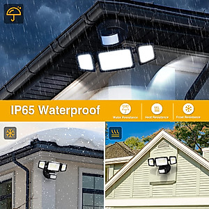 Onforu 55W LED Security Lights Motion Sensor Light Outdoor with Remote Control, Dusk to Dawn Security Lights, 3 Modes, 5500LM, 6500K, IP65 Waterproof Flood Light Motion Detector Hardwired Wall Light