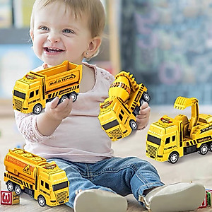 PPXMEEUDC Mini Construction Vehicles Set Pull Back Engineering Car Toys Tractor Trucks for Birthday Party Favors Game Gift Classroom Reward Car