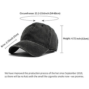HH HOFNEN Men Women Washed Distressed Twill Cotton Baseball Cap Vintage Adjustable Dad Hat (#2 Black+Gray+Army Green)