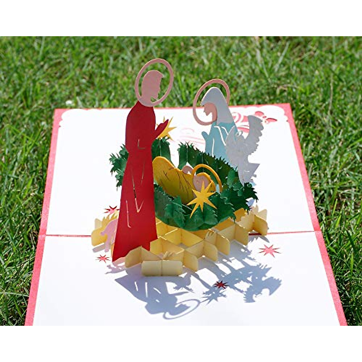 CUTPOPUP Nativity Christmas Card Pop Up, 3D Silent Night Nativity Scene Card Pop Up, Christmas Greeting Card Pop Up Card, Merry Christmas Card