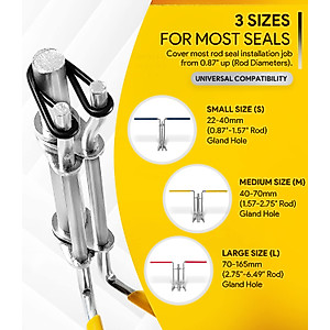 3 Pack Hydraulic Seal Installation Tools, Hydraulic Cylinder Piston Repair Seal Kit, U-Cup Rod Seal Installation Tool Kits Upgraded Seal Twistor Install Tool Set