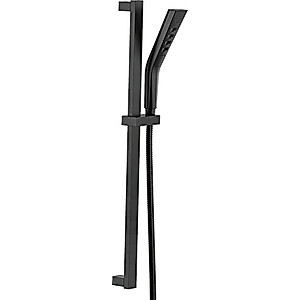 Delta Faucet 3-Spray H2Okinetic Slide Bar Hand Held Shower with Hose, Black Handheld Shower Head, Slide Bar Hand Shower, Handheld Shower, Detachable Shower Head, Matte Black 51799-BL
