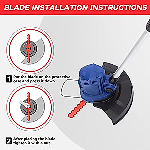 String Trimmer Head Blades Replace Plastic Cutter Blades Replacement Weed Wacker Head Blades Lawn Mower Weed Eater Blades Accessories for Cordless Grass Trimmer(Red,36)