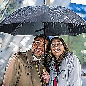 GENMAI SOEASY Compact Travel Umbrella for Rain,8 Ribs Strong Windproof Umbrellas Auto Open & Close Collapsible Small Folding Portable Umbrella for Car,Backpack Men and Women Automatic Black