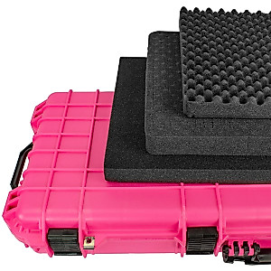 Eylar USA Flag Roller Rifle Hard Case with Foam, Waterproof & Crushproof, Two Rifles Or Multiple Guns TSA Standards (Pink, 44" Standard)