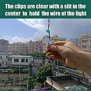 Miuezuth Christmas Light Suction Cups, Mini Holiday Light String Hooks Holders, Clear Rope Light Caddy Window Glass Suction Cup Clips Hang Seasonal Lights & Xmas Decorations (100 Pcs)