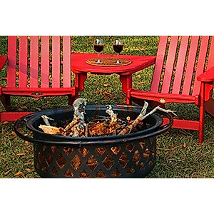 Serenelife Endless Summer, WAD792SP, Bronze Crossweave Firebowl Fire Pit Outdoor Firepit