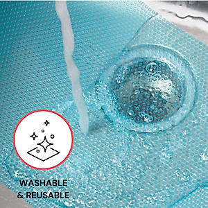 Con-Tact Brand Refrigerator Shelf and Bin Liner, Embossed Durable Washable Non-Adhesive Water and Oil Proof Reusable BPA Free Fridge Mat, 17.6" x 11.3", Teal, 3 Pack