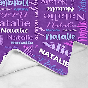Neniftic Personalized Name Blanket Custom Baby Girl Blanket Kids Baby Blanket Gift Sherpa Fleece Throw Blankets Safe Baby Blankets