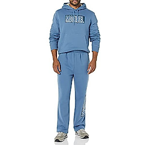 Amazon Essentials Men's Disney Sherpa-Lined Pullover Hoodie Sweatshirts, Marvel Logo, Medium