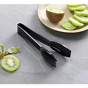 New Star Foodservice 42290 Utility Tong, High Heat Plastic, Straight Edge, 6 Inch, Set of 12, Black