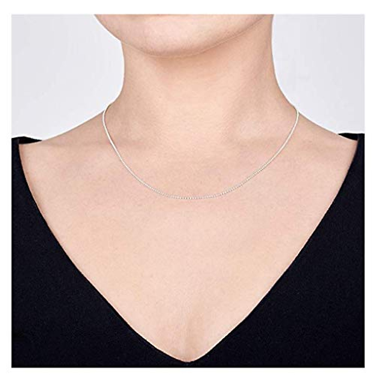 Adabele 1pc Authentic 925 Sterling Silver 1.0mm Dainty Cute Ball Link Chain Necklace 16 Inch for Men Women Made In Italy Hypoallergenic Nickel Free SS130-16