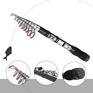 Fishing Rod Telescopic Fishing Combo Portable Fishing Poles Pocket Telescoping Rod for Adults Kids Outdoor Sport Travel Freshwater Saltwater Fishing (4.92)